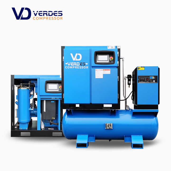VERDES Industrial Rotary Screw air Compressor with 340l tank Dryer 8 ...