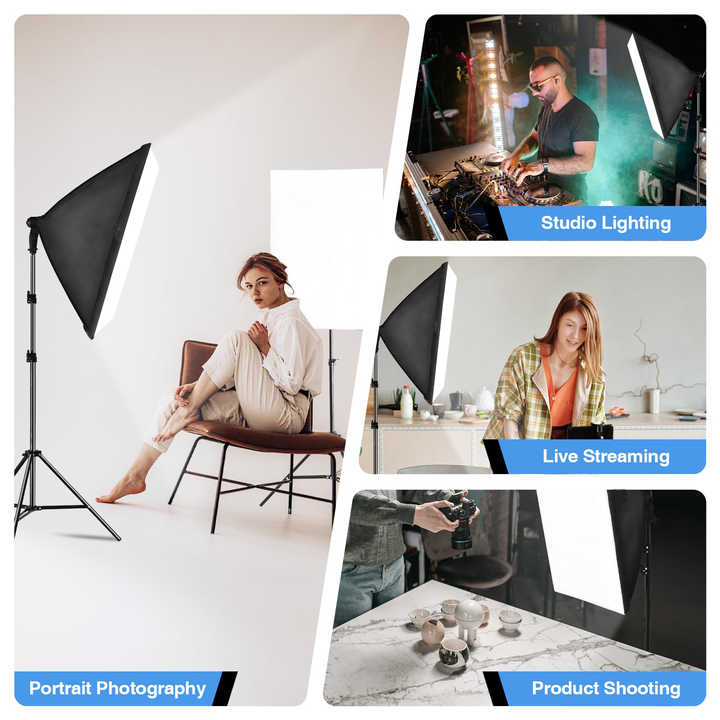 Softbox Set 50*70cm with 85W LED Bulb & 2.1m Tripod Stand