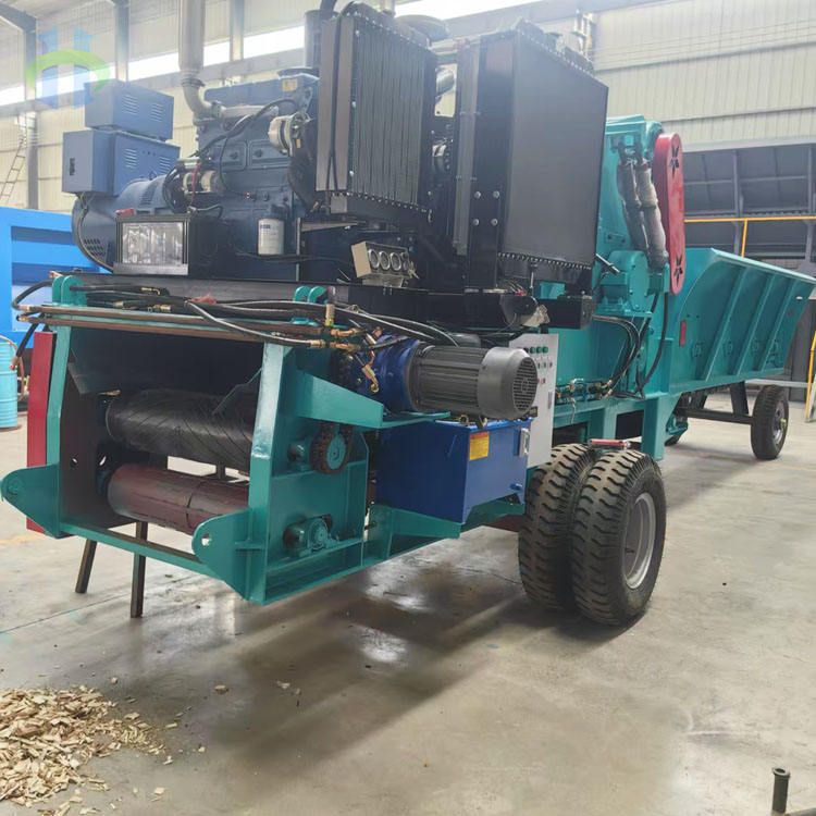 High Power Diesel Engine Wood Crusher 10-15t/h Capacity 380V Multi ...