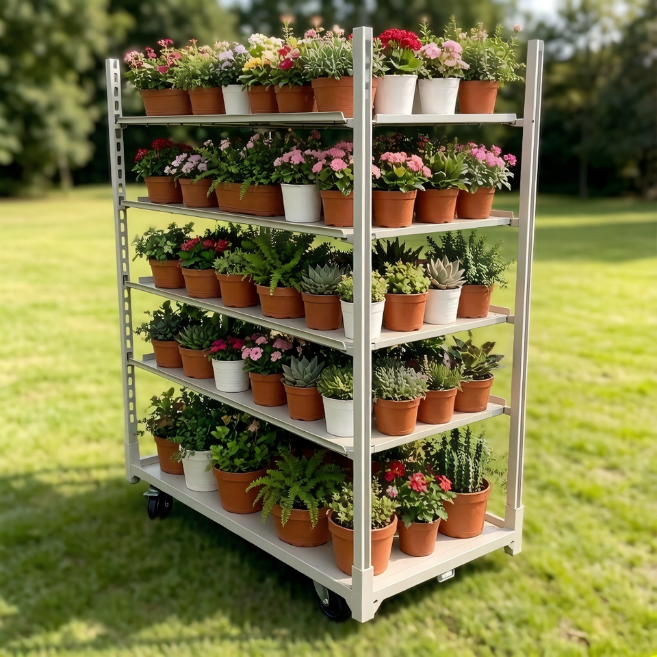 TER Universal Nursery Trolley Greenhouse Rack Plant Flower Cart Danish ...