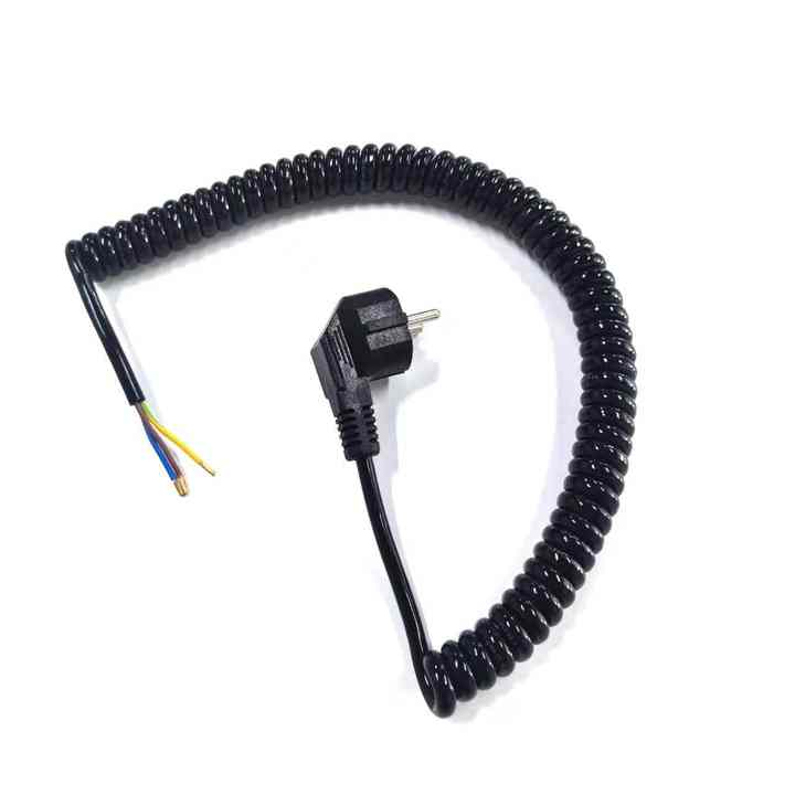 1.5mm2 European EU Plug to Open Wire End Spiral Cable CEE7 Coiled Power ...