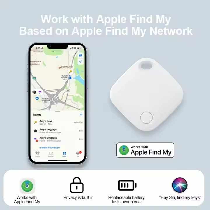Square Find My Tag Smart Tag Air Tag Mini Smart GPS Tracker Locator MFi ...