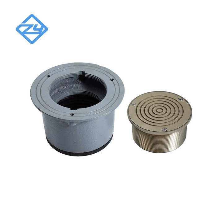 Cast Iron Adjustable Floor Cleanout W/Round Ni-Bronze Cleanout Spuds ...