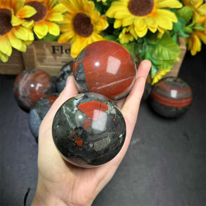 Wholesale Blood Stone Crystal Ball Spheres Unique Blood Stone Crystal ...