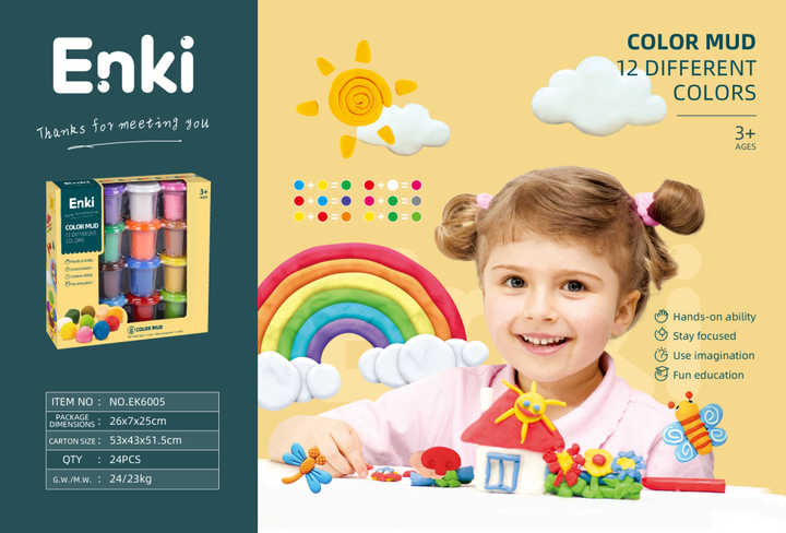 Hot Selling Educational Play Dough Toys 12 Colors Clay Set Kids ...