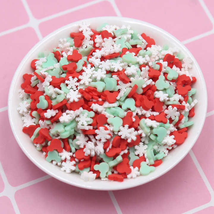 Mickey Head with Snowflake Pattern 1KG/Bag Polymer Clay Slices for DIY ...