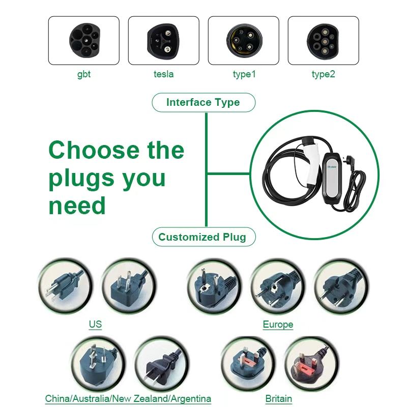 High Quality Ac 3.5kw Type1/ Type2/GBT 16A CE ROHS Electric Car ...