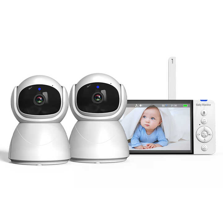 Two-way Audio Baby Monitor Dual Camera Temperature Detection Night ...