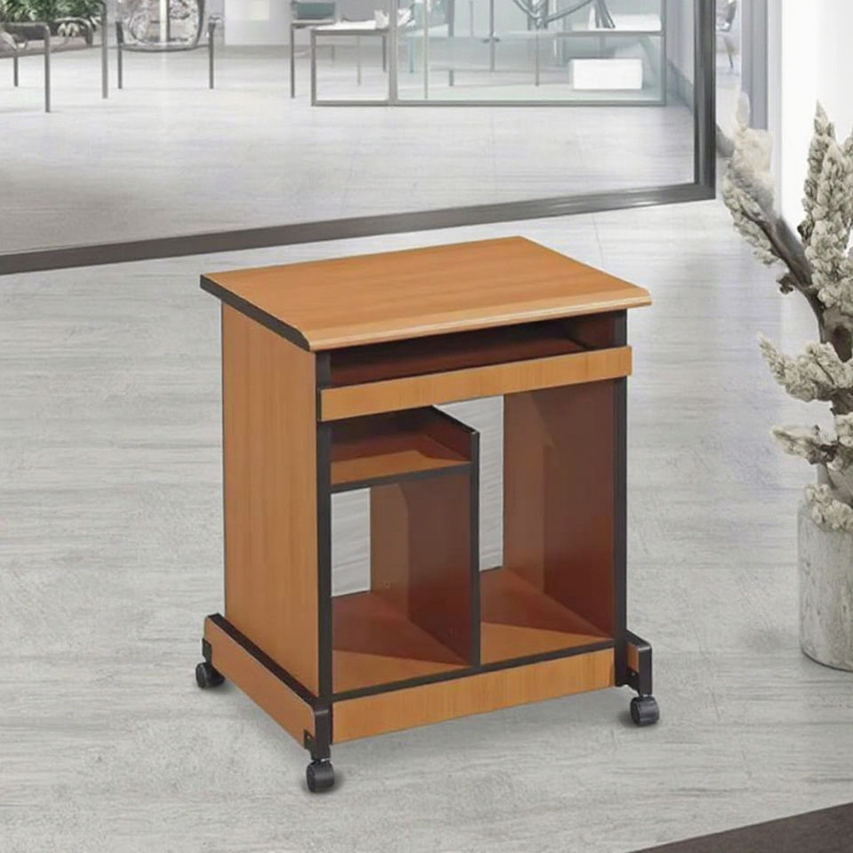 Modern Design Movable Wooden Computer Writing Desk with Storage Shelves ...