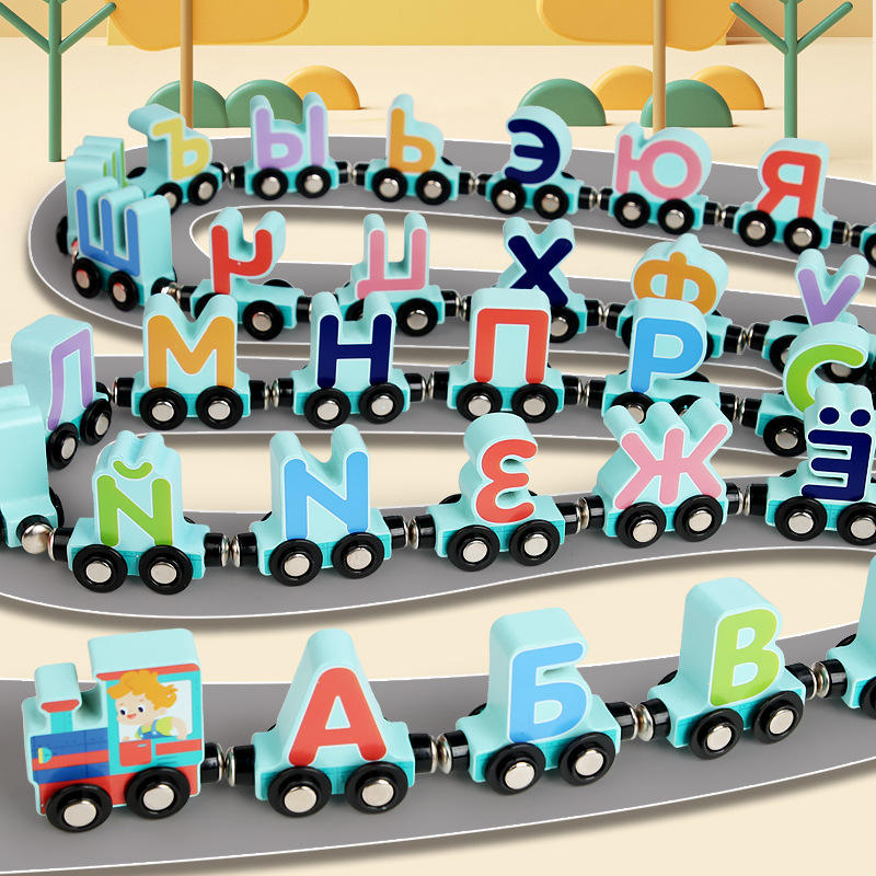 Arabic Alphabet Wooden Train - Educational Toy for Kids