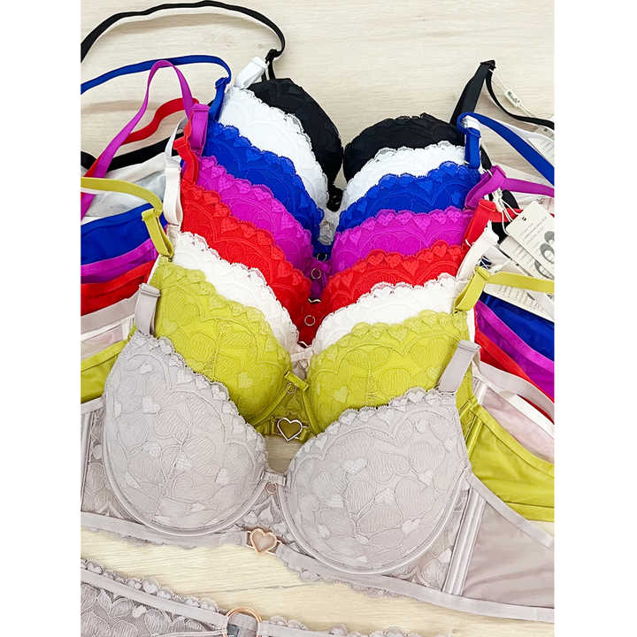 WEIYESI Women's Push Up Padded Bra Lace Comfort Add 1 Cup Brassiere ...