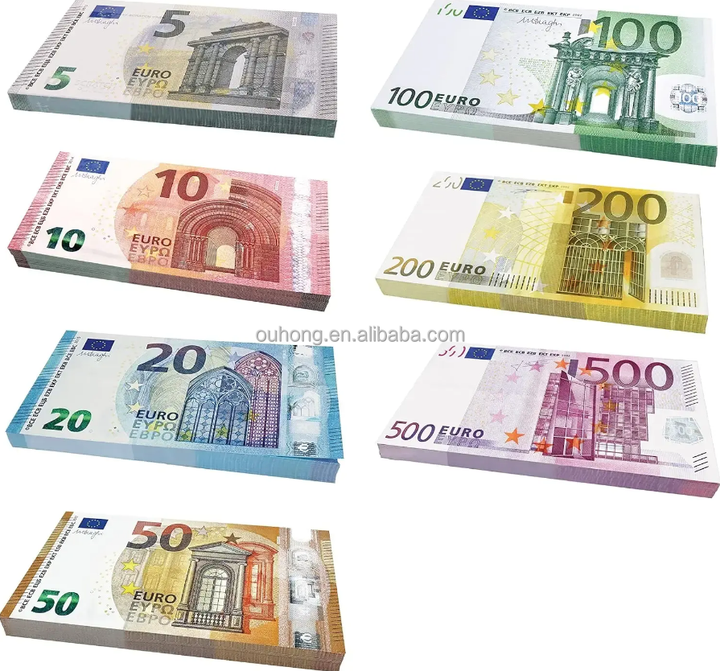 High Quality Euros 5/10/20/50/100/200/500 Banknote Realistic Paper ...