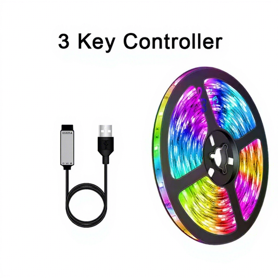 5050 RGB Led Strip Lights USB Color Changing Flexible Lamp Tape TV ...