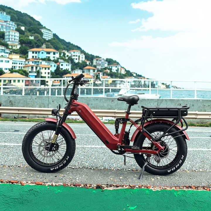 Aluminium Step Thru Frame Fat 52v Battery Electric Bike with Rear Rack ...