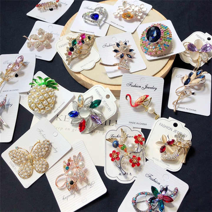 New Rhinestone Korean Fashion Flower Bulk Brooch Ladies Pin Brooch