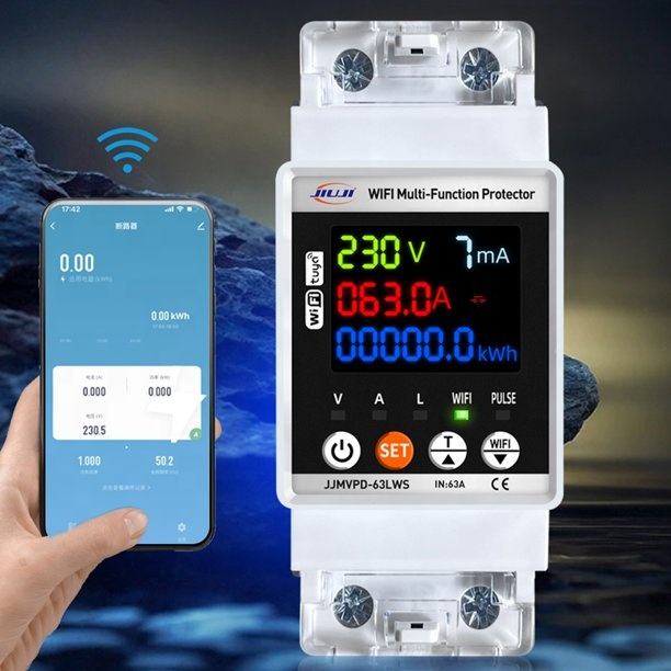 220 AC Wifi Single Phase Adjustable Electronic Current Protector with ...