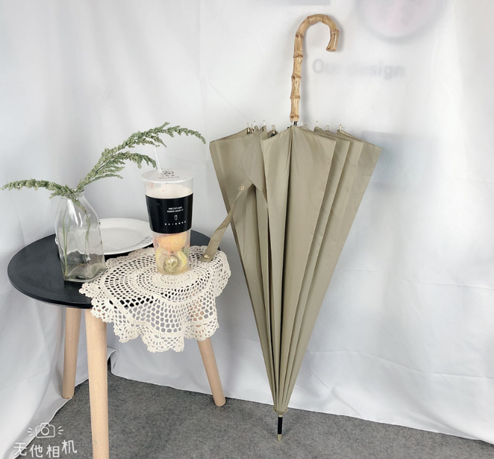 Japanese Style Straight Umbrella Custom Umbrella Bamboo J Shape Handle ...
