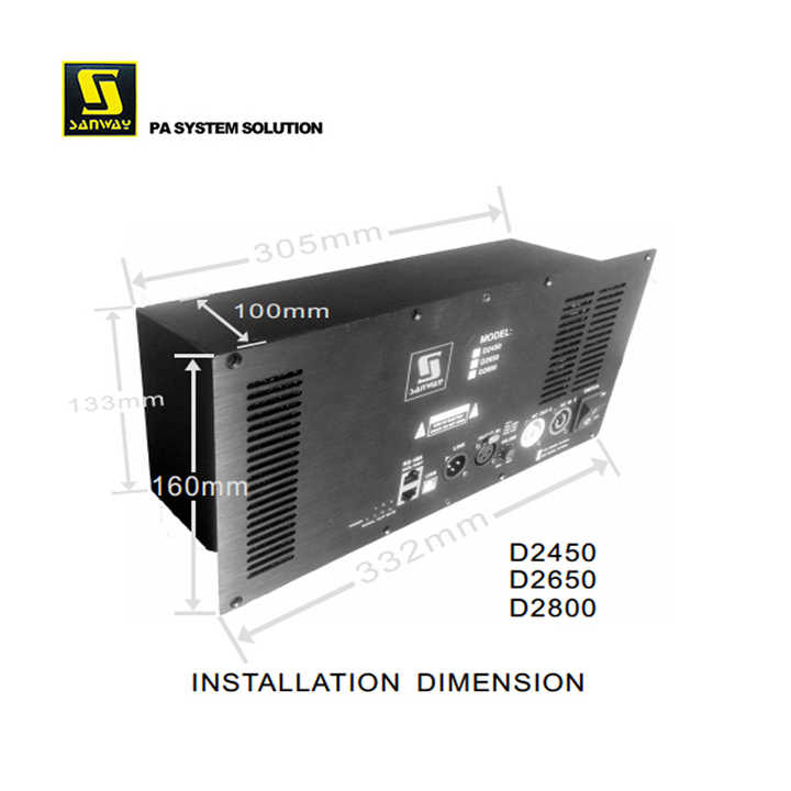 D2650 Sanway Class d 2 Channels 700W DSP Active Speaker Plate Amplifier ...