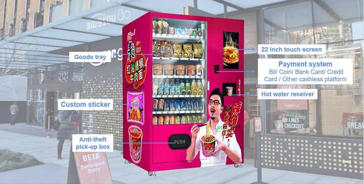 Automatic Ramen Noodle Vending Machine for Hot Foods - OEM | Wholesale