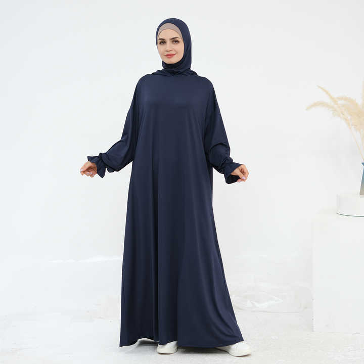 Wholesale Modest One Piece Jersey Prayer Hoodie Abaya