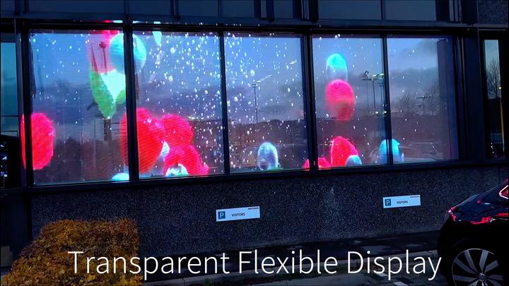 Outdoor P3 LED Transparent Film Display High Transparency Foil Film Led ...
