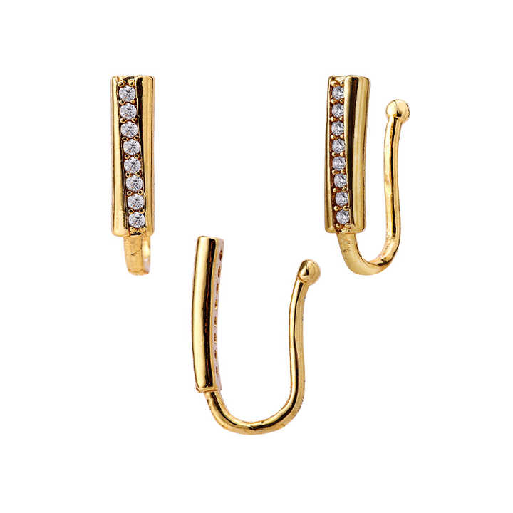 Gold Plated Nose Ring Fake Piercing Nose Clip Dermal Piercing Jewelry ...