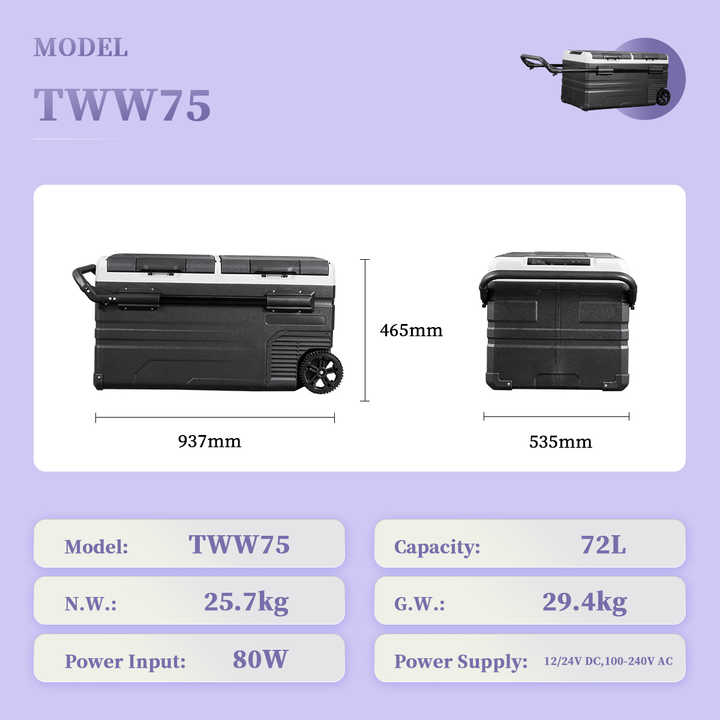 Alpicool TWW75 Dual-Zone Portable Fridge - Perfect for Car