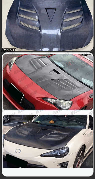 ICOOH Racing BRZ Style Carbon Fiber Fibre Body Kit Front Engine Hood ...