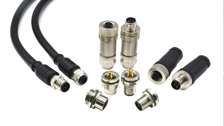M12 Connector 4 Pin S Coded Circular IP67 Waterproof Front Fastened ...