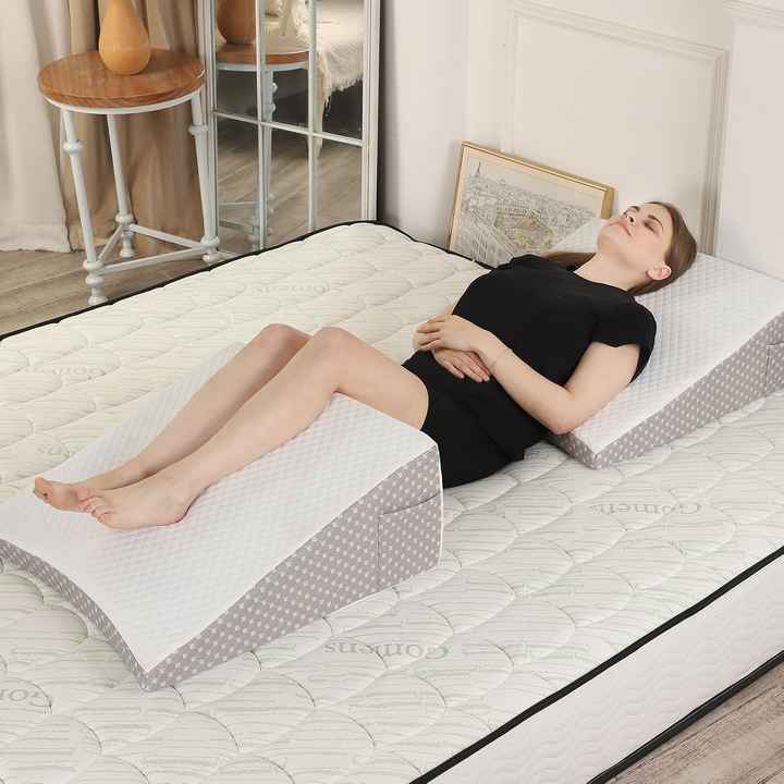 10 Inch Memory Foam Cooling Triangle Bed Pillow Elevated Body Pillow ...