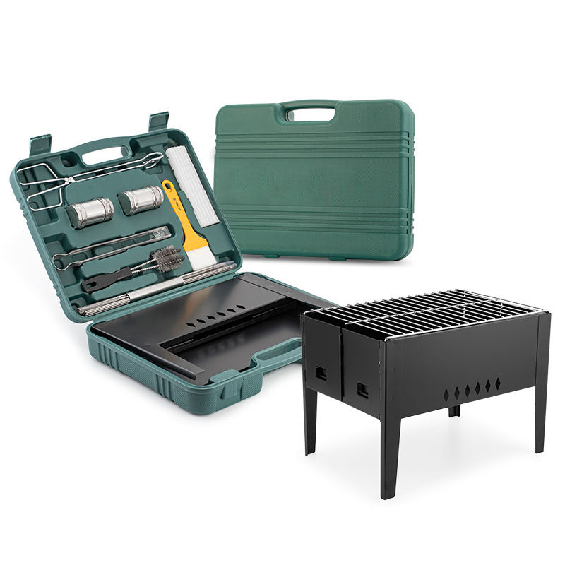 Portable Mini Tabletop Camp Grill Folding Disposable Notebook Iron BBQ ...