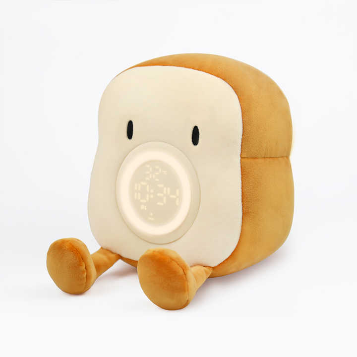 Original Toast Plush alarm clock Lamp cartoon multi-function student ...