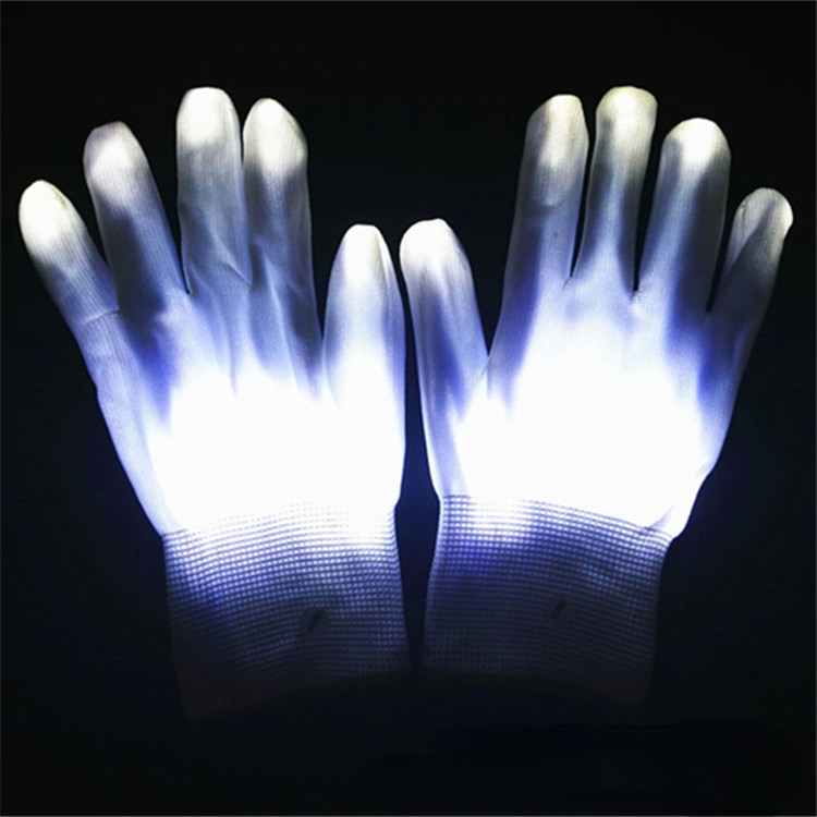 1 Pair Led Colorful Finger Glowing Glove Flashing Light up Magic Gloves ...