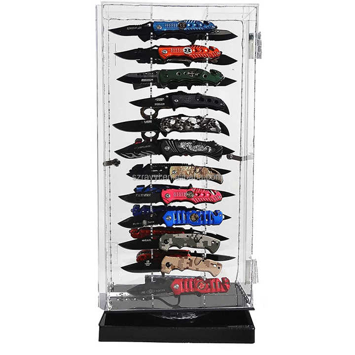 RAY YI Custom Logo Transparent Counter Rotating Acrylic Knife Display ...