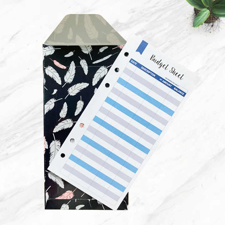 A6 A7 clear labels custom laminated money wallet planner cash budget ...