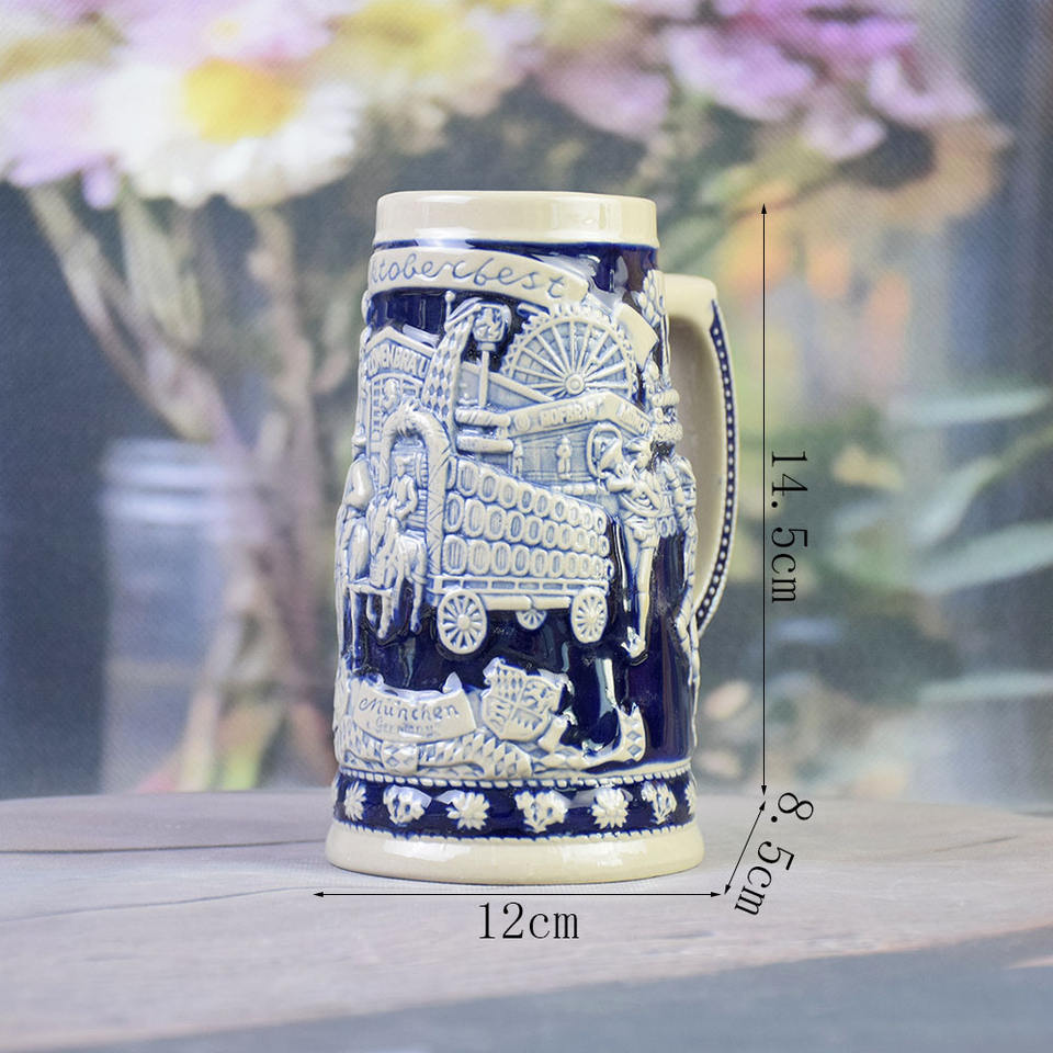 Munich Oktoberfest Beer Stein Set-Bavarian Festival Scene Reusable ...