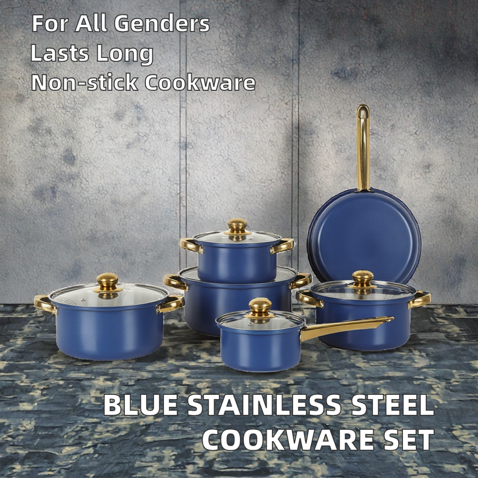Modern Stainless Steel 6-Piece Cookware Set Casserole Saucepan Pans ...