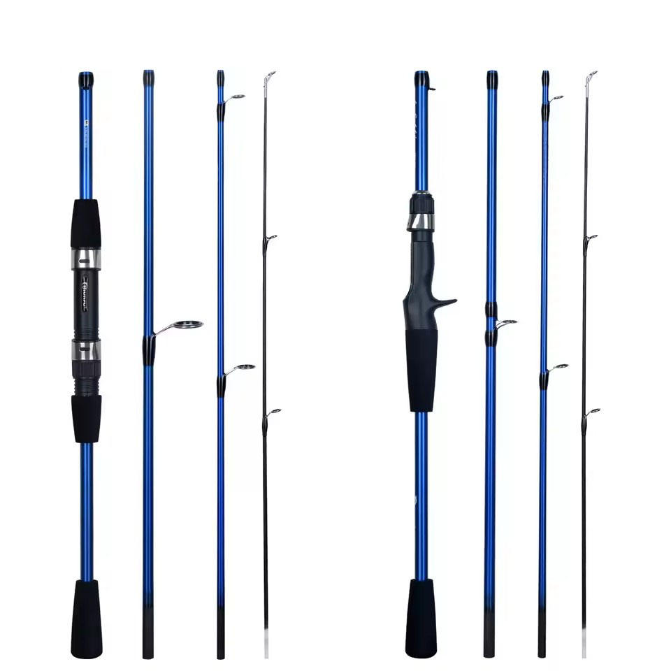 Baitcasting Spinning Travel Carbon 4/5 Section Fishing Rod Casting ...