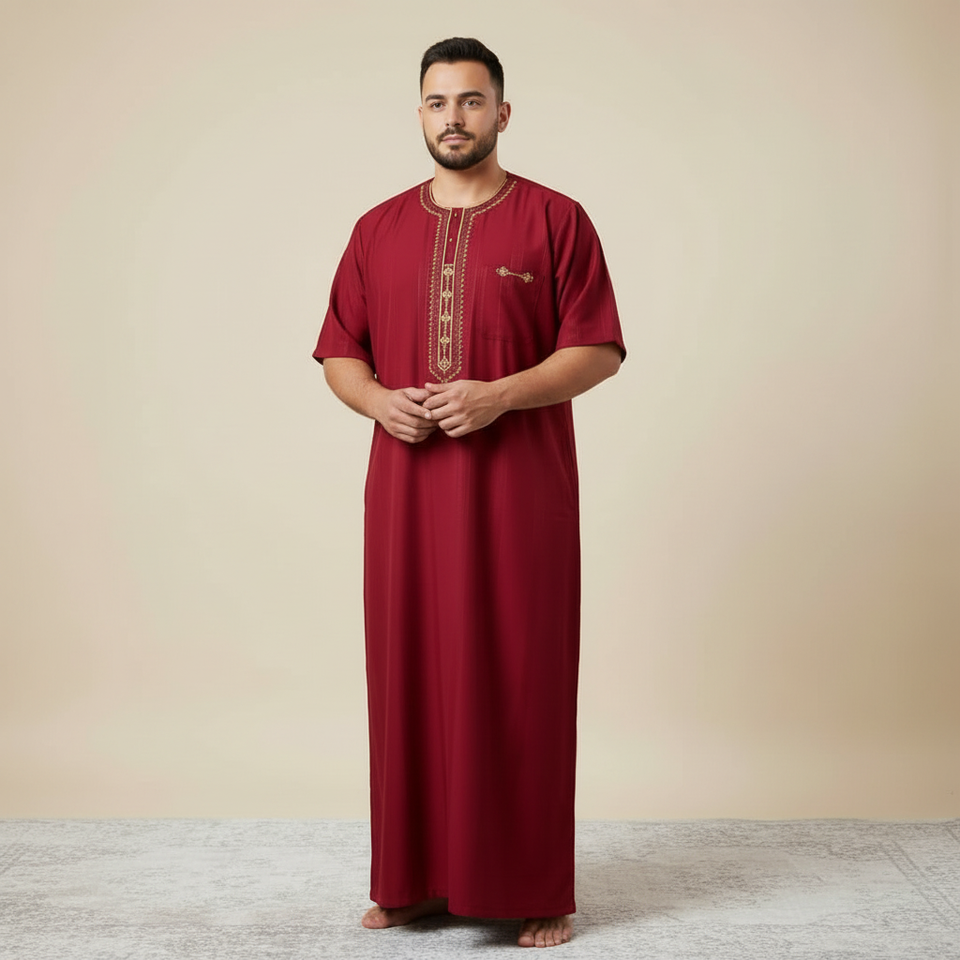 CCY 2026 Koshibo Men Thobe Thawb Saudi Dubai Arabic Robe Kaftan Mosque ...