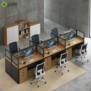 6 Person Office Cubicle - Modular Modern Workstation Design