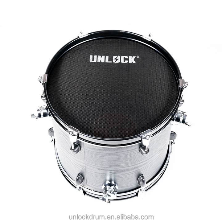 UNLOCK 16'' Black Mesh Head Electric Mute Drum Set Mute Drum with Musical Instruments ...