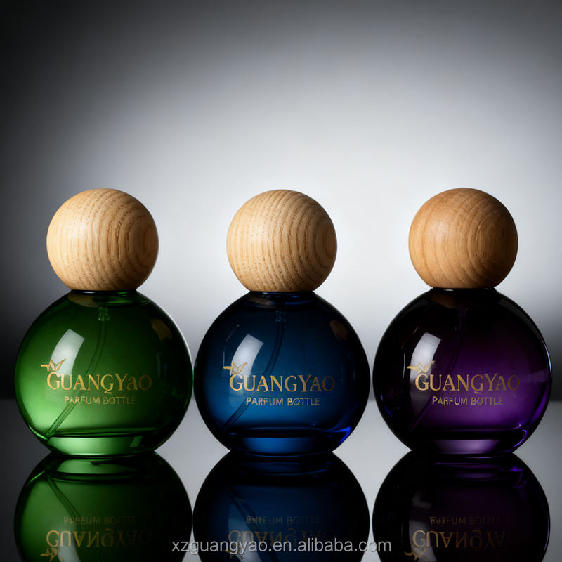 Luxury Custom Wooden Lid Glass Sphere Perfume Spray Bottle Eco-Friendly ...