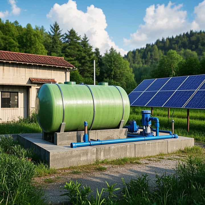 1000L Residential FRP Wound Septic Tank with LPG Storage Tanks Buried ...