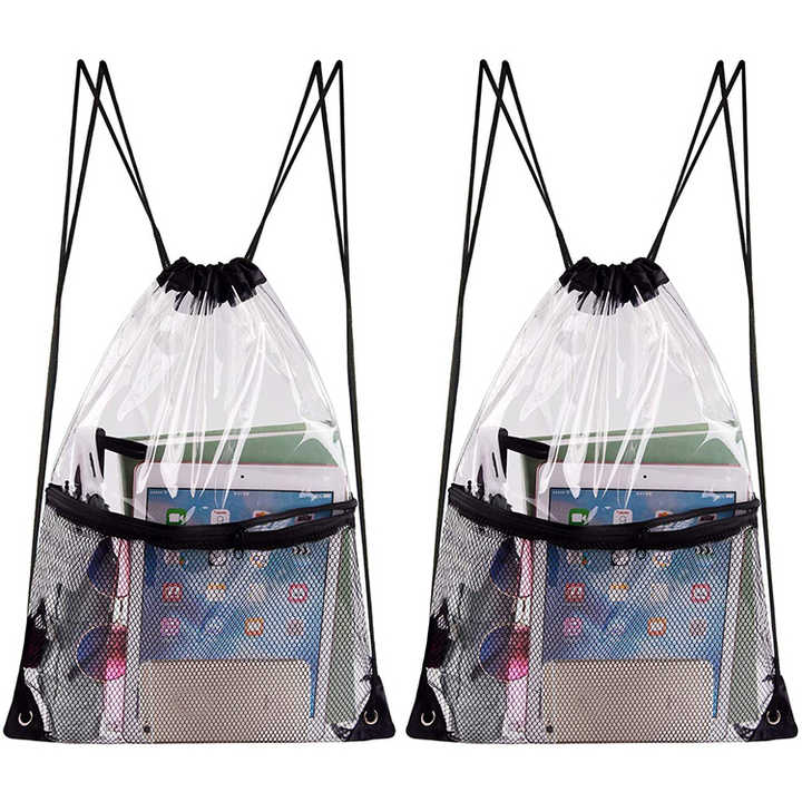 Heavy-duty Large Clear Pvc Drawstring Bag Waterproof Pvc Backpack With ...