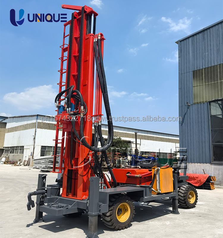 Large Capacity Borehole Drilling Machine Four Wheel Type Hydraulic ...