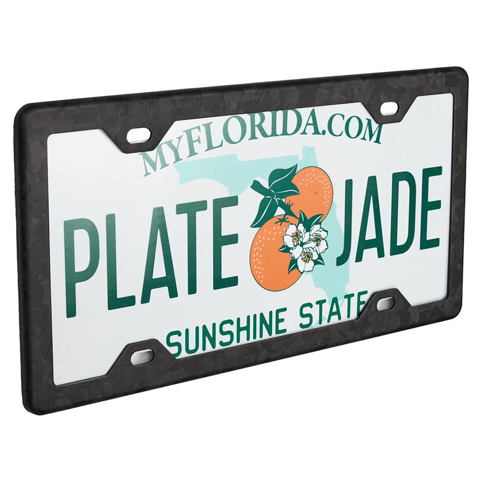 Carbon Fiber + Epoxy Resin License Plate Frame 2 Holes Glossy/Matte ...