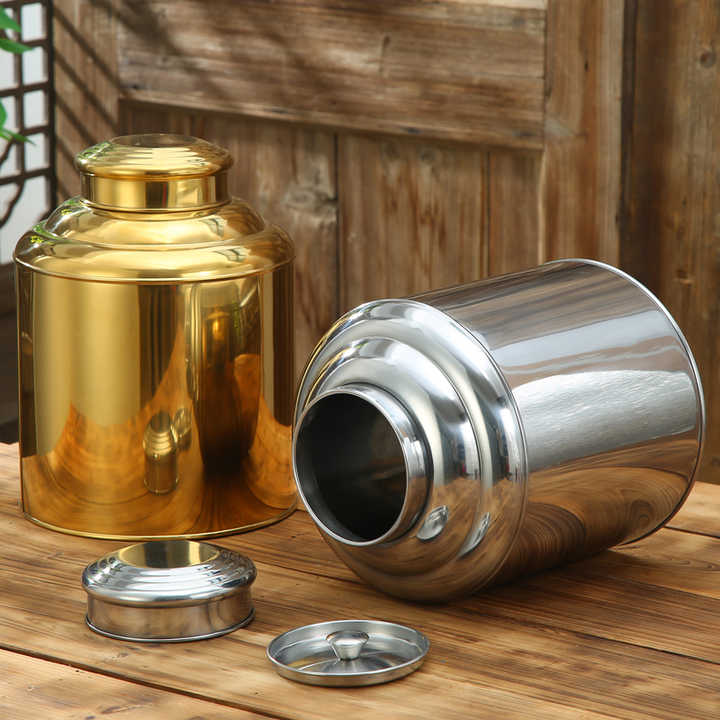 Zhenneng Chinese Large Capacity Stainless Steel Tea Tin