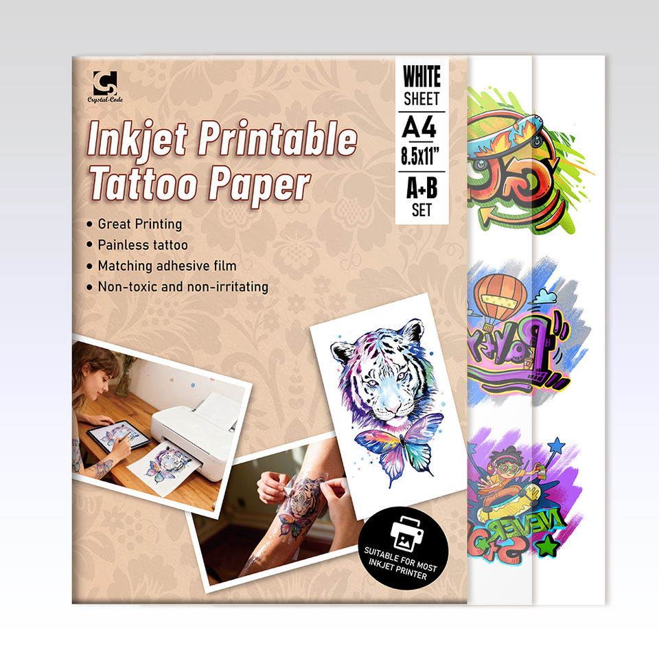 28 Sheets Inkjet Printable Tattoo Paper Water Transfer Temporary Body ...
