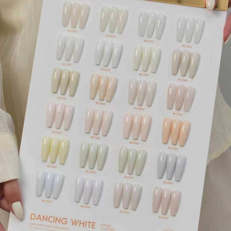 LADAI 24 Colors Cloud Dance Milky White Gel Nail Polish Set, Nude Sheer ...