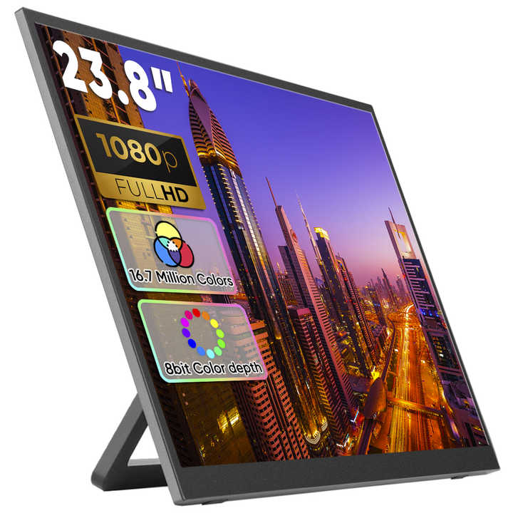 23.8-Inch USB-C Portable LCD Monitor 1080P FHD HDR Display Adjustable ...